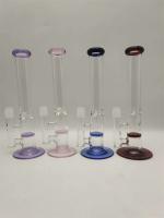 China 7 Inch Cylinder Vase Wig Wag Cross Perc Glass Water Bong Dab Rig 510g Borosilicate for sale