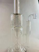 China 9 Inch Clear Recycler Glass Bong Water Pipe with 14mm Bowl for Tobacco for sale