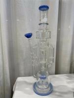 China 14mm Twin Layer Filter Glass Recycler Bong for Tobacco Herb Hand Blown Borosilicate Glass for sale