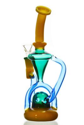 China MultiColor Glass Recycler Bong 5mm Dab Rig Water Pipe Borosilicate Glass 14mm for sale