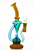 China MultiColor Glass Recycler Bong 5mm Dab Rig Water Pipe Borosilicate Glass 14mm for sale