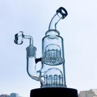 China 12 Inch 12 Arms Thick Glass Bong Hookah Percolator Perc Oil Rigs 14mm Joint Borosilicate Glass for sale