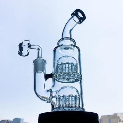 China 12 Inch 12 Arms Thick Glass Bong Hookah Percolator Perc Oil Rigs 14mm Joint Borosilicate Glass for sale