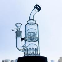 China 12 Inch 12 Arms Thick Glass Bong Hookah Percolator Perc Oil Rigs 14mm Joint Borosilicate Glass for sale