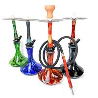 China Aluminum Glass Single Hose Hookah 1 Hose Blue Red Black Shisha 30cm for sale
