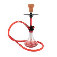 China Middle Black Shisha Wookah Cup Aluminum Stem 58cm Glass Base Hookah for sale