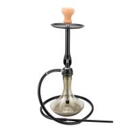 China Middle Black Shisha Wookah Cup Aluminum Stem 58cm Glass Base Hookah for sale