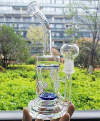 China Borosilicate Glass Water Bong 8.2 Inch 14mm Joint Oil Rig with Glass Nail Dome for sale