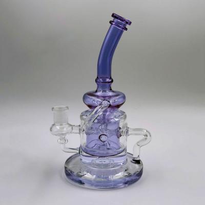 China 9 Inch Glass Water Pipe Recycler Bubbler Oil Rig 14mm Female Joint 4mm Thick for sale