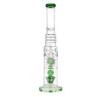 China Double Percolator Glass Bongs Hookah Heavy Glass 9mm for sale