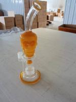 China 8.5 Inch 14mm Bowl Bent Neck Showerhead Perc Fumed Glass Water Pipe for sale