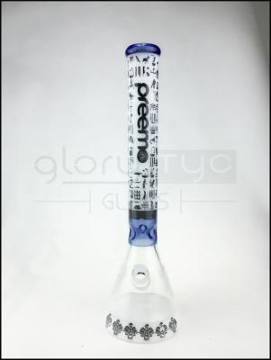 China Hand Painted Glass Water Pipe 10 Inch Tall Thick Borosilicate Glass Bong with 14mm Joint for Dry Herb for sale