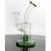 China 8 Inch Green Glass Oil Burner Water Bong Bubbler with 14mm Male Bowl for sale