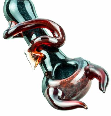 China 4 Inch Glass Hand Pipe for Dry Herb Tobacco Smoking Clear Blue Green Yellow 10cm for sale