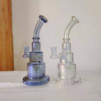 China 10 Inch Borosilicate Glass Water Pipe 8mm Joint Dazzling Thread Smoking Bong for sale