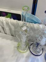China 16 Inch Silicone Hookah Glass Pipe Borosilicate Glass Water Bong for Tobacco Weed for sale