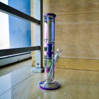 China 12 Inch Glass Smoking Pipe Borosilicate With Double Percolator Bubbler Pipe for sale