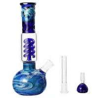 China 5mm Thick Borosilicate Glass Water Bong 18 Inch Tall Multicolor Ice Perc Bong for sale