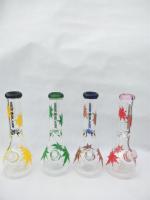 China 8 Inch Borosilicate Glass Beaker Bong with 18mm Female Joint and 5mm Thick Down Stem for sale