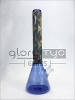 China Mushroom Decal Glass Beaker Water Pipe with Ice Catcher 14 Inch 18mm Bowl Borosilicate for sale