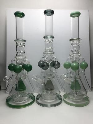 China 12.5 Inch Glass Water Pipe Hookah Luminous Beaker Bong 14mm Glass Bowl 4mm Thick for sale