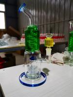 China 12.5 Inch Glass Water Pipe Hookah Luminous Beaker Bong 14mm Glass Bowl 4mm Thick for sale