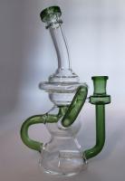 China 9 Inch Borosilicate Glass Recycler Bong Hookah Shisha 14.4mm Joint Smoking Pipe for sale