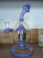 China Borosilicate Glass Oil Burner Pipe Incycler Dab Rig 14mm Female Joint Hand Blown for sale