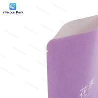 China PE White Kraft Paper Plastic Composite Bag Gravure Printing 3 Side Seal Pouch for sale
