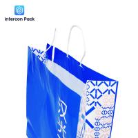 China Intercon Pack White Kraft Paper Bags Paper Shopping Bags With Handles for sale