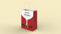 China Intercon Pack Red Kraft Gift Bags 65g-140g Shopping Paper Bags With Handles for sale