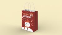 China Intercon Pack Red Kraft Gift Bags 65g-140g Shopping Paper Bags With Handles for sale