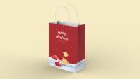 China Intercon Pack Red Kraft Gift Bags 65g-140g Shopping Paper Bags With Handles for sale