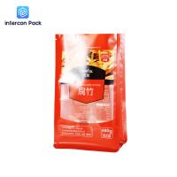 China Red Color OPP Gusset Packaging Bag hot pressing Customized Logo for sale