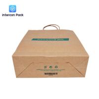 China Logo Printed Promotional Shopping Bag Flexo Printing Kraft Paper Handbags for sale
