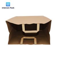 China Brown Kraft Paper Shopping Bags Matt Varnish Offset Printing for sale