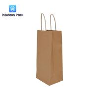 China UV Coating Recycled Kraft Shopping Bags Lightweight Reusable for sale