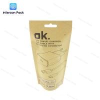 China brown kraft paper pouch multiple sizes resealable zip bag for electronic products with clear window low MOQ for sale