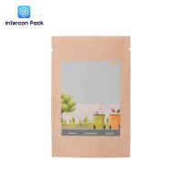 China Digital Printing Kraft Paper Poly Bag Customized Logo With Plastic Window for sale