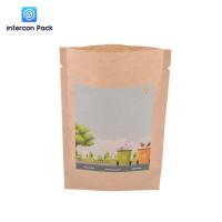 China Digital Printing Kraft Paper Poly Bag Customized Logo With Plastic Window for sale