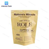 China Upright Plastic Composite Kraft Paper Pouch Recyclable Degradable For Cat Litter for sale