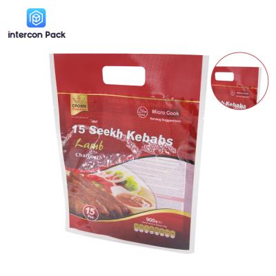 China Recycle Flat Pouches With Transparent Window Mylar Stand Up Pouch Foil Handle Bag for sale