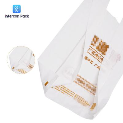 China Biodegradable Material Plastic Packaging Bag Shopping T Shirt Poly Bags 25x14cm for sale