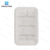 China 4 5 6 Compartment Pulp Food Containers Disposable Food Divider Tray for sale