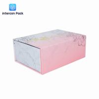 China Gold Foil Luxury Gift Packaging Boxes Folding Pink Magnetic Gift Box for sale