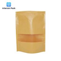China Eco Friendly Resealable Kraft Paper Pouch With Window For Potato Chips Crisp for sale