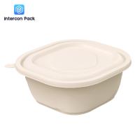 China Ovenable Paper Food Tray With Lid 540ml Sugarcane Bagasse Matrial for sale