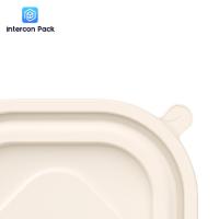 China Ovenable Paper Food Tray With Lid 540ml Sugarcane Bagasse Matrial for sale
