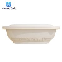 China Bamboo Material Paper Pulp Moulded Trays Disposable Hamburger Bagasse Clamshell Box for sale