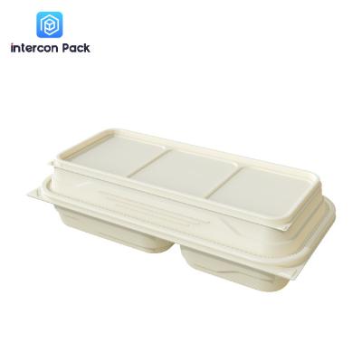 China ISO9001 Disposable Paper Food Packaging With Bagasse Straw Bamboo Material for sale